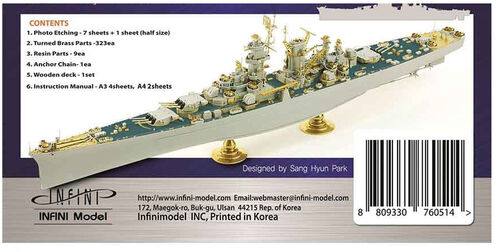 Infinimodel IM535013R1 USS Alaska (CB-1) Deck Blue Colour - Detail Up Set (for Hobby Boss 86513 Kit)