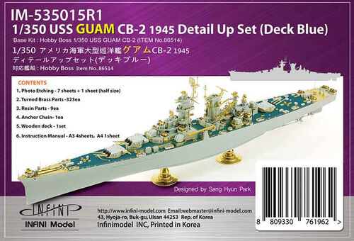 Infinimodel IM535015R1 USS Guam (CB-2) Deck Blue Colour - Detail Up Set (for Hobby Boss 86514 Kit)