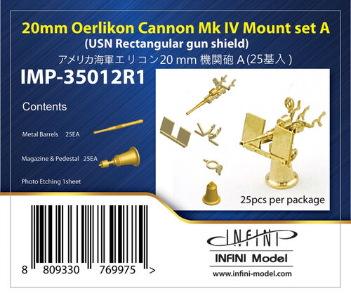 Infinimodel IMP35012R1 20 mm Oerlikon Cannon Mk.IV Mount. A (US Navy)