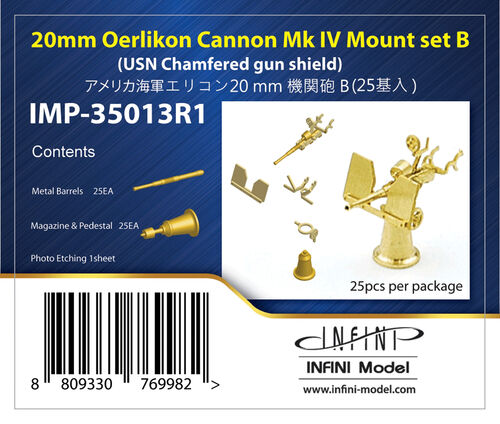 Infinimodel IMP35013R1 20 mm Oerlikon Cannon Mk.IV Mount. B (US Navy)