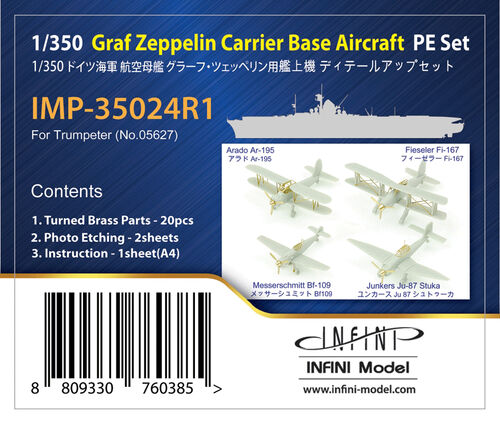 Infinimodel IMP35024R1 German Kriegsmarine Graf Zeppelin - Carrier Base Aircrafts (PE Set)