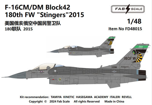 Fab Scale FD48015 Lockheed Martin F-16 CM Fighting Falcon / DM Block 42 - USAF 180th FW 'Stingers' 2015