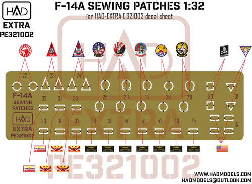 HAD Models PE321002 F-14A Sewing Patches (For HAD-EXTRA E321002 Decal Sheet)