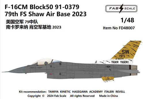 Fab Scale FD48007 Lockheed Martin F-16 C Block 50 - USAF 79th FS Shaw Air Base 2023 (soft package)