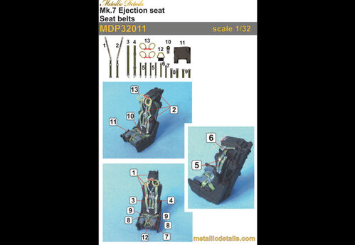 Metallic Details P32011 Mk.7 Ejection Seat - Seat Belts