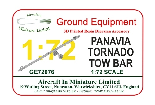 Aircraft In Miniature Ltd GE72076 Panavia Tornado - Towbar (for Airfix, Bilek, Esci, Flugzeug, Hasegawa, Heller, Italeri, Monogram, Matchbox, Revell and Tamiya kits)
