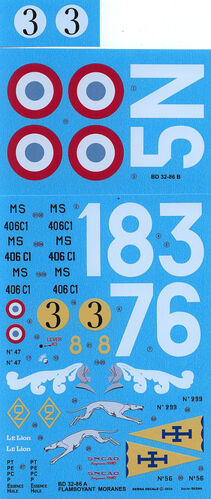 Berna Decals 32086 Flamboyant Morane-Saulnier MS.406