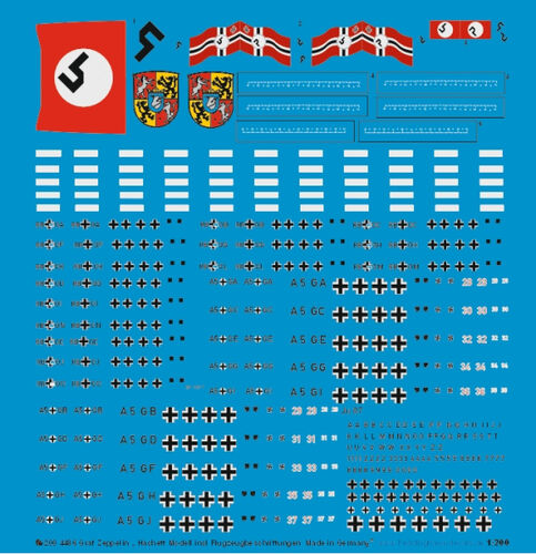 Peddinghaus-Decals 4486 Graf Zeppelin Hachett Modell Including Aircraft Markings