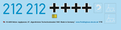 Peddinghaus-Decals 4499 Hetzer Jagdpanzer 97. Jägerdivision, Czechoslovakia 1945
