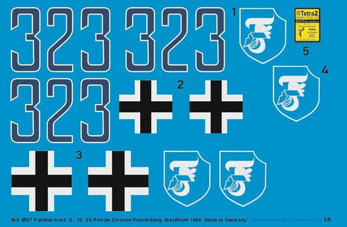 Peddinghaus-Decals 4507 Panther G 10. SS Panzer Div. Frundsberg 1944 Western Front