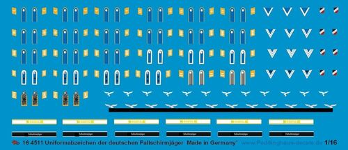 Peddinghaus-Decals 4511 Uniform Insignia Of The Fallschirmjäger