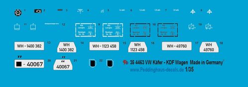 Peddinghaus-Decals 4463 VW Käfer - KDF Wagen