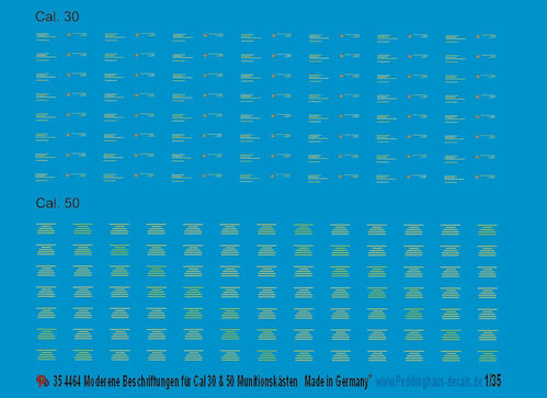 Peddinghaus-Decals 4464 Modern Markings For Cal 30 & Cal 50 Ammunition Boxes