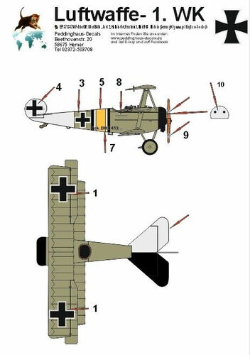 Peddinghaus-Decals 4473 Fokker Dr. 1 Karl Bolle - Franz Hemer, France 1918