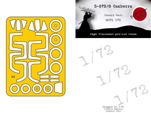 DEAD Design Models NM72172 B-57B/G Canberra Canopy Mask (Italeri)