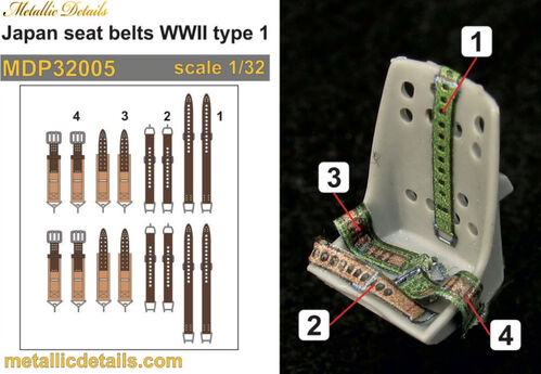 Metallic Details P32005 Japanese WWII Seat Belts Type 1