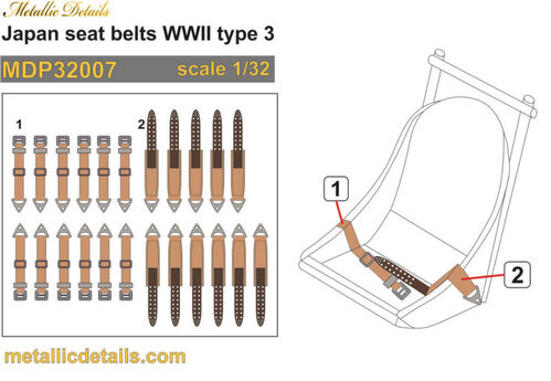 Metallic Details P32007 Japanese WWII Seat Belts Type 3