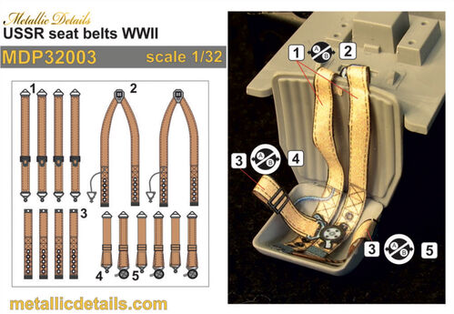 Metallic Details P32003 USSR WWII Seat Belts