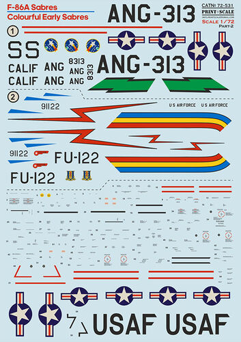 Print Scale 72-531 North American F-86 A Sabres - Colourful Early Sabres (Part 2)