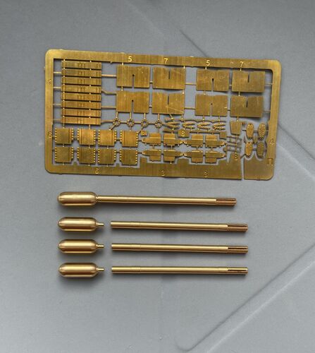 CNC Micro Turning A32253 UK HVAR Rocket For UK Planes From WWII x4 - 8 Brass Parts, PE Parts