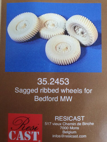 Resicast 352453 Early Ribbed Wheels for Gecko Bedford MW Kits