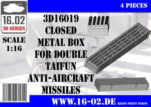 Custom scale 3D16019 Closed Wooden Box For Double Taifun Anti-Aircraft Missiles (4pcs)