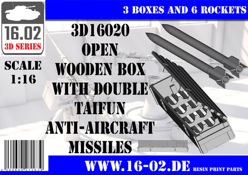Custom scale 3D16020 Open Wooden Box With Double Taifun Anti-Aircraft Missiles