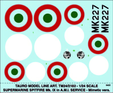 TAURO MODEL 24-2102 Supermarine Spitfire Mk. IX in Italian Service - Mimetic Version