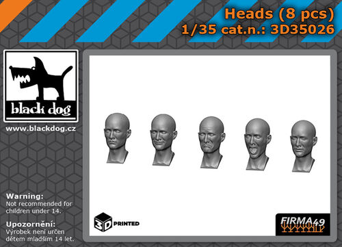 Black Dog 3D35026 Heads (8pcs)