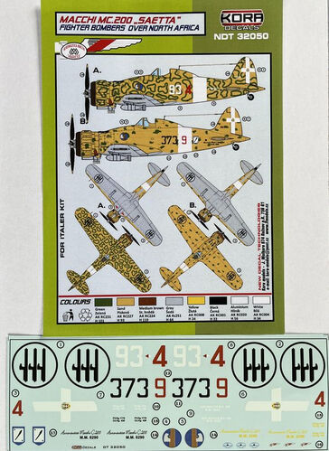 Kora Models NDT32050 Macchi MC.200 Saetta - Fighter bombers over North Africa