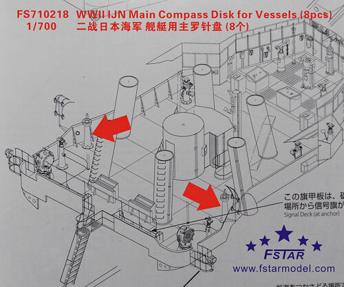 Five Star Model 710218 IJN WWII Main Compass Disk for Vessels (8 pcs)