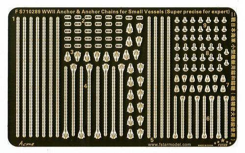Five Star Model 710289 IJN WWII Anchor & Anchor Chains for Small Vessels (Super precise for expert)