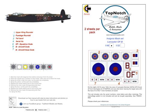 TopNotch 48-I050 Avro Lancaster - OF-B - Insignia Mask Set