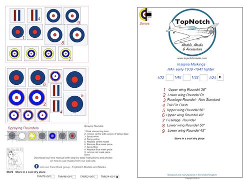 TopNotch 24-I001 RAF Early 1939-1941 Fighter Insignia