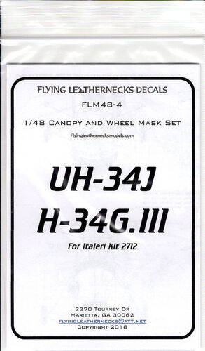 Flying Leathernecks M48-4 Sikorsky H-34G/UH-34J Sea Horse - Canopy and Wheel Mask Set (for Italeri kits)