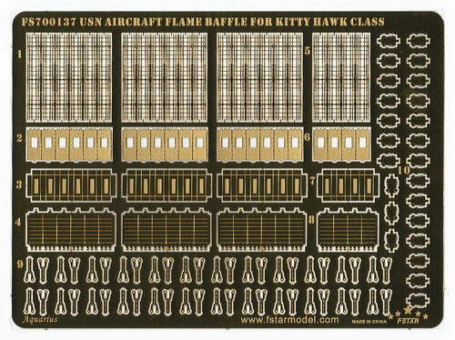 Five Star Model 700137 US Navy Modern Aircraft Flame baffle for Kitty Hawk Class (for Trumpeter Kits)