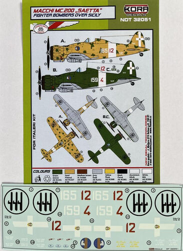 Kora Models NDT32051 Macchi MC.200 Saetta - Fighter bombers over Sicily