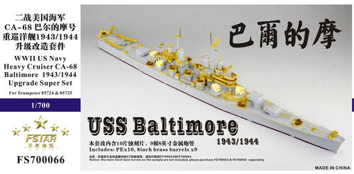 Five Star Model 700066 Heavy Cruiser USS Baltimore (CA-68) 1943/1944 - Upgrade Set (for Trumpeter 05724 & 05725 kits)