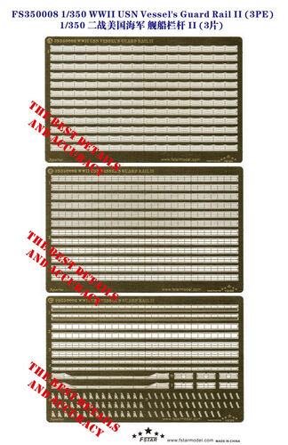 Five Star Model 350008 US Navy WWII Vessel's Guard Rail II (3 x PE)