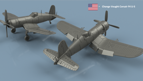 L'Arsenal 2.0 3D700303 Vought Corsair F4 U-5 unfolded wings - 3D printing (5 pcs)