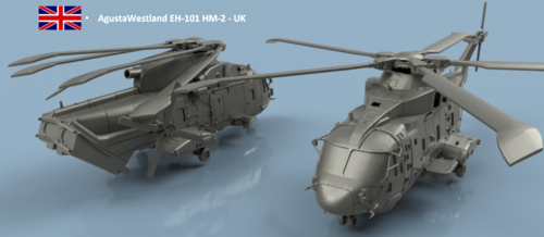 L'Arsenal 2.0 3D700271PL AgustaWestland EH-101 HM2 folded blades - 3D printed (2 helicopters)