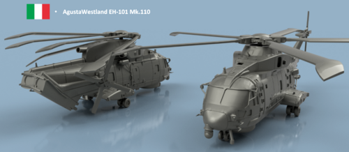 L'Arsenal 2.0 3D700252DEP AgustaWestland EH-101 Mk.110 unfolded blades - 3D printed (2 helicopters)