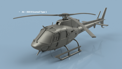 L'Arsenal 2.0 3D700253 AS-350 B Ecureuil - 3D printed (4 helicopters)