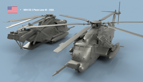 L'Arsenal 2.0 3D700261PL Sikorsky MH-53 J Pave Low III folded blades - 3D printed (2 helicopters)