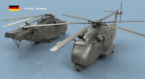 L'Arsenal 2.0 3D700262DEP Sikorsky CH-53 G unfolded blades - 3D printed (2 helicopters)