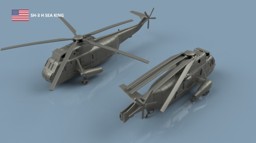 L'Arsenal 2.0 3D400388DEP SH-3 H Sea King unfolded blades - 3D printing (4 helicopters)