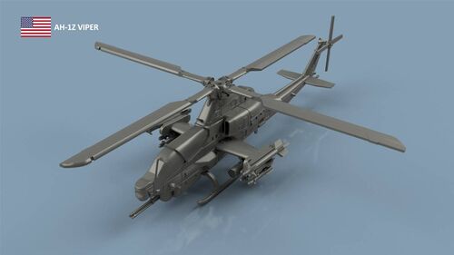 L'Arsenal 2.0 3D400403 AH-1 Z Viper unfolded blades - 3D printing (4 helicopters)