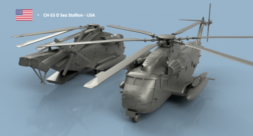 L'Arsenal 2.0 3D400269PL Sikorsky CH-53 D Sea Stallion folded blades - 3D printed (2 helicopters)
