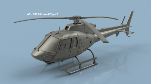 L'Arsenal 2.0 3D400270 AS-350 B Ecureuil type 2 - 3D printed (4 helicopters)