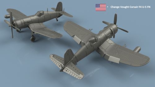 L'Arsenal 2.0 3D400305 Vought F4 U-5 FN Corsair unfolded wings - 3D printing (5 pcs)